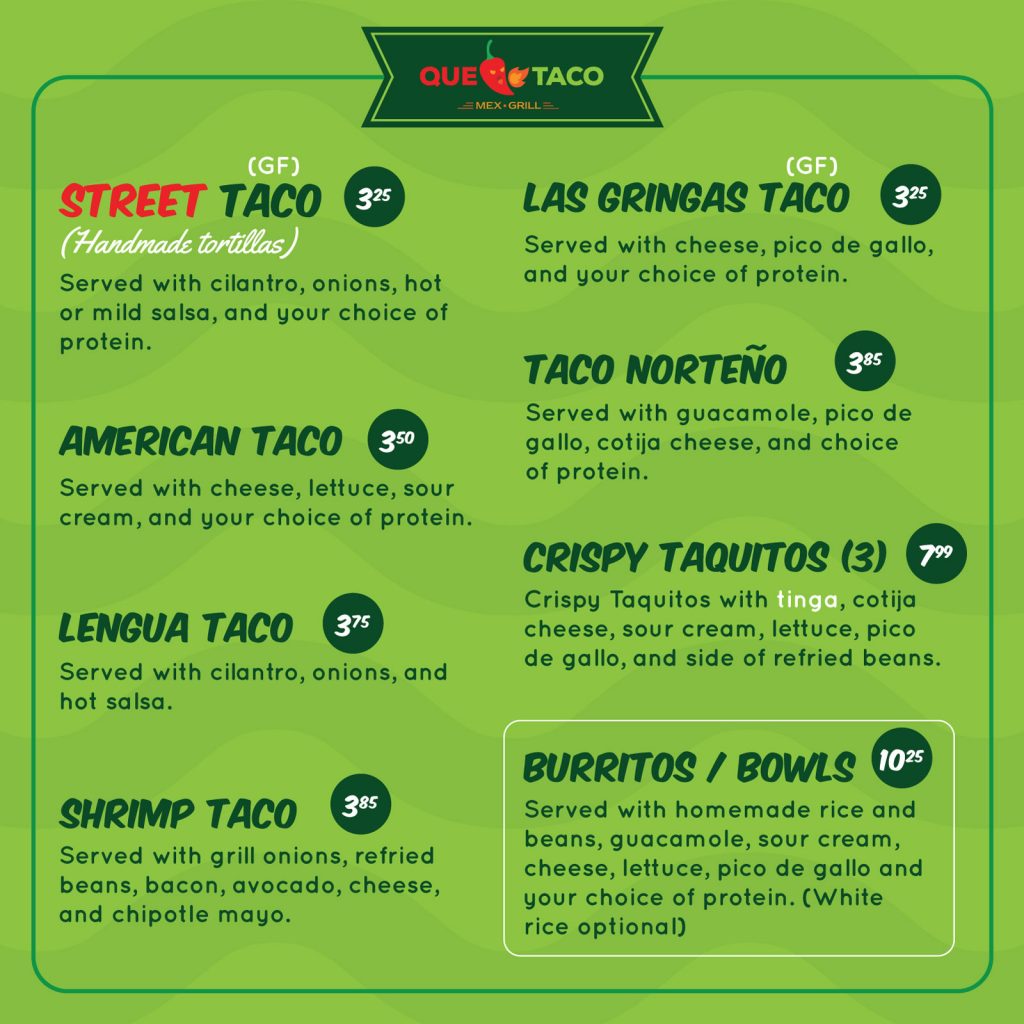 Savage – Que Taco Mex Grill | Mexican Restaurant