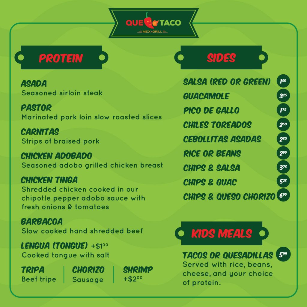 New Hope – Que Taco Mex Grill | Mexican Restaurant