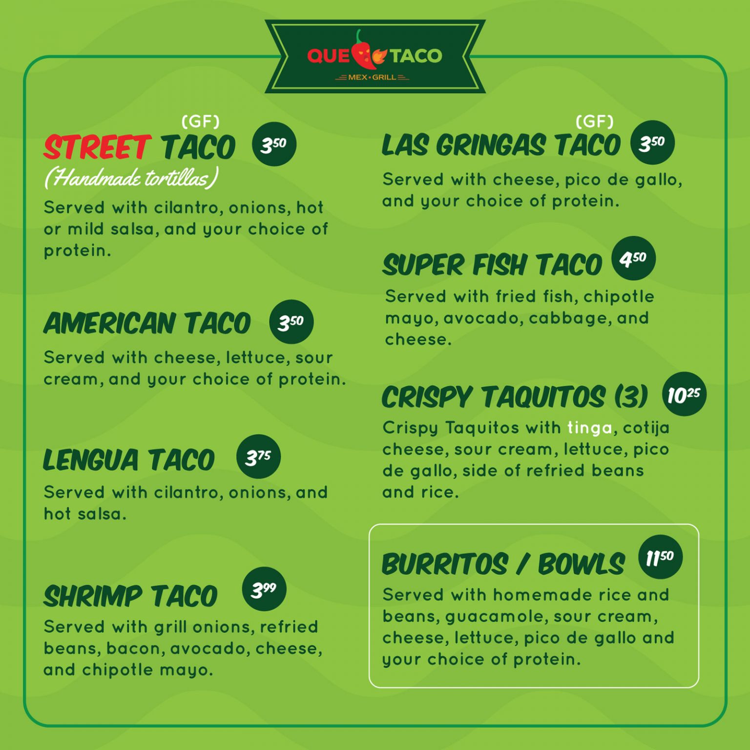 Savage – Que Taco Mex Grill | Mexican Restaurant